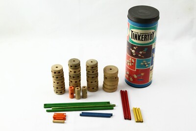 Vintage Tinkertoy Tinker Toy Wooden No. 116 Starter Set Not Complete in ...