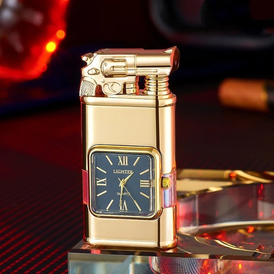 Refillable Butane Torch Watch Lighter Adjustable Cigar Lighters - Dual ...
