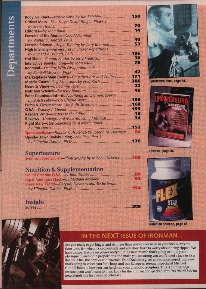 Ironman Magazine 03/1998 Karla Dutt Amy Lynn Tylene Buck Cori Nadine ...