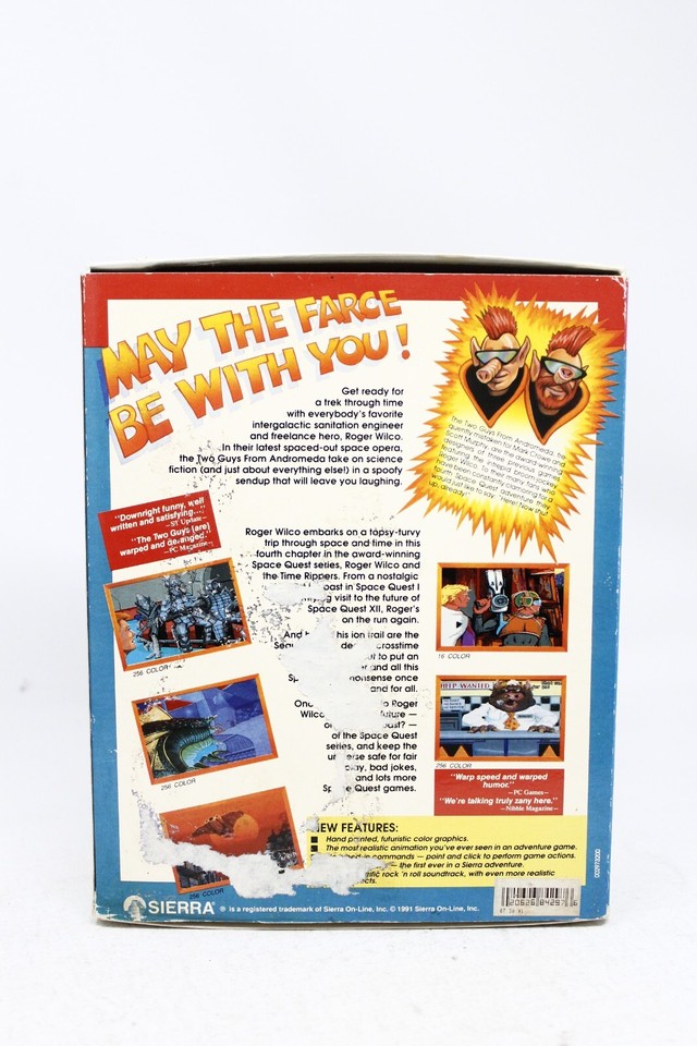 Space Quest IV Roger Wilco & The Time Rippers Big Box PC Game 5.25 IBM ...