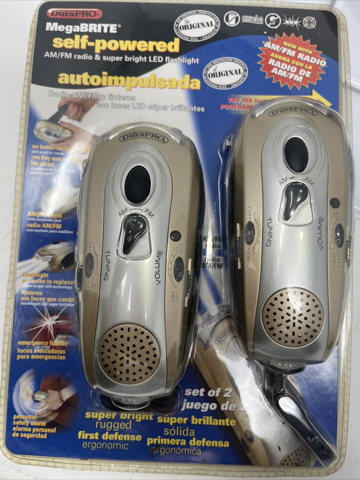 2 Durapro Megabrite Self Powered Super Bright LED Flashlight Am FM ...