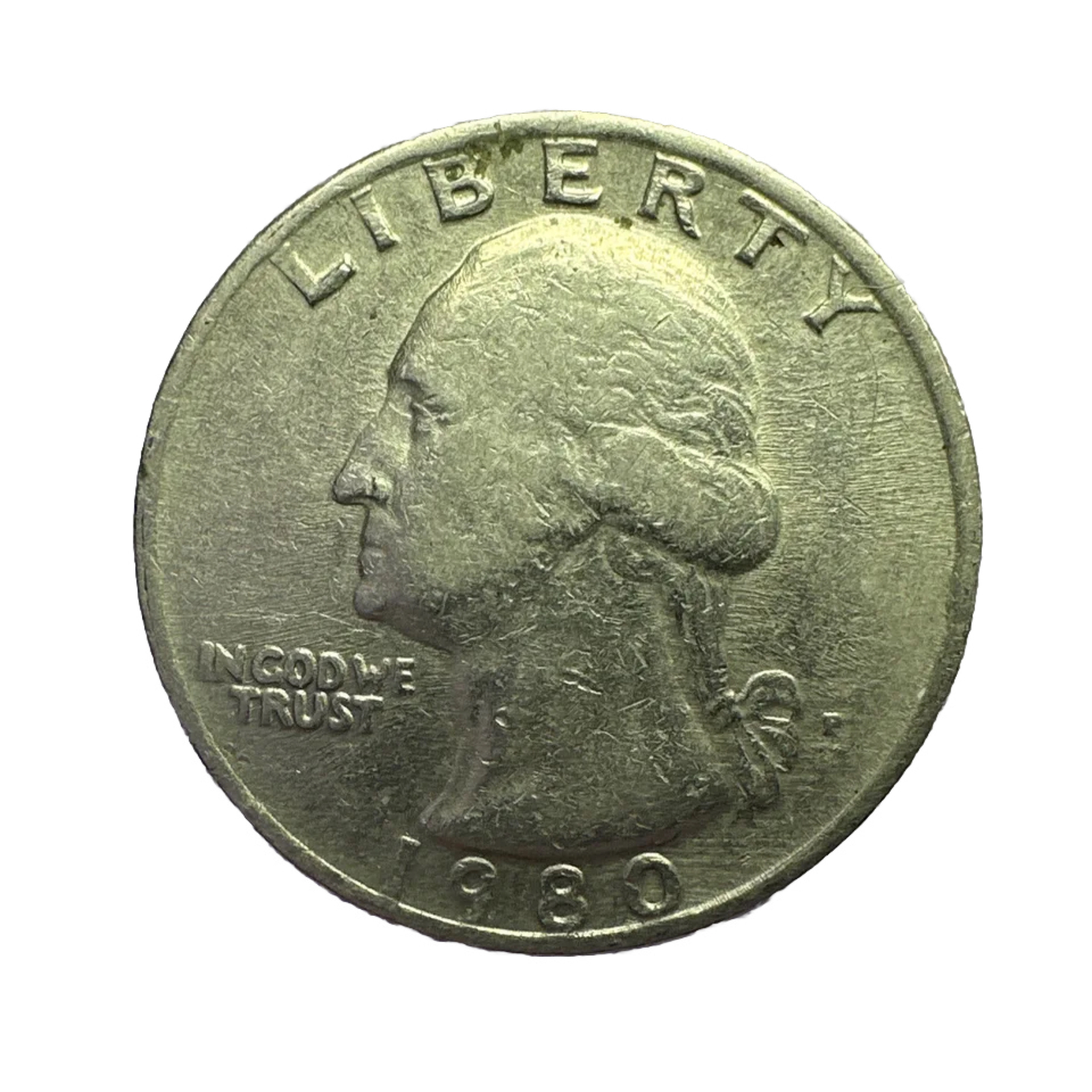 1980 Washington Quarter Dollar Rare Filled P Mint Mark Error Circulated ...
