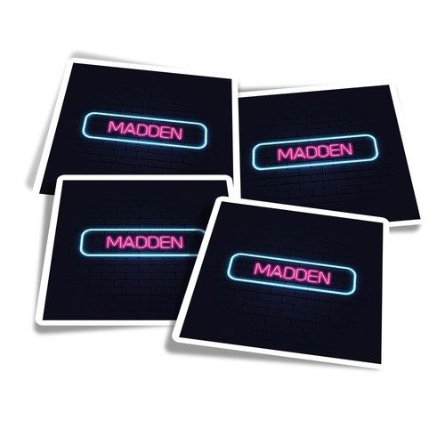 4x Vinyl Stickers Neon Sign Design Madden Name #352248 | eBay.de