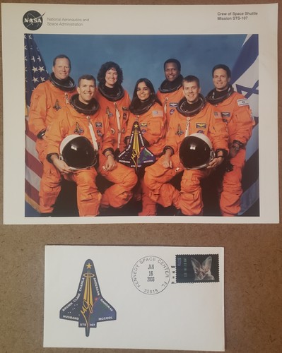 Crew of Space Shuttle Mission STS-107 NASA 8 x 10" Photo w/Envelope ...