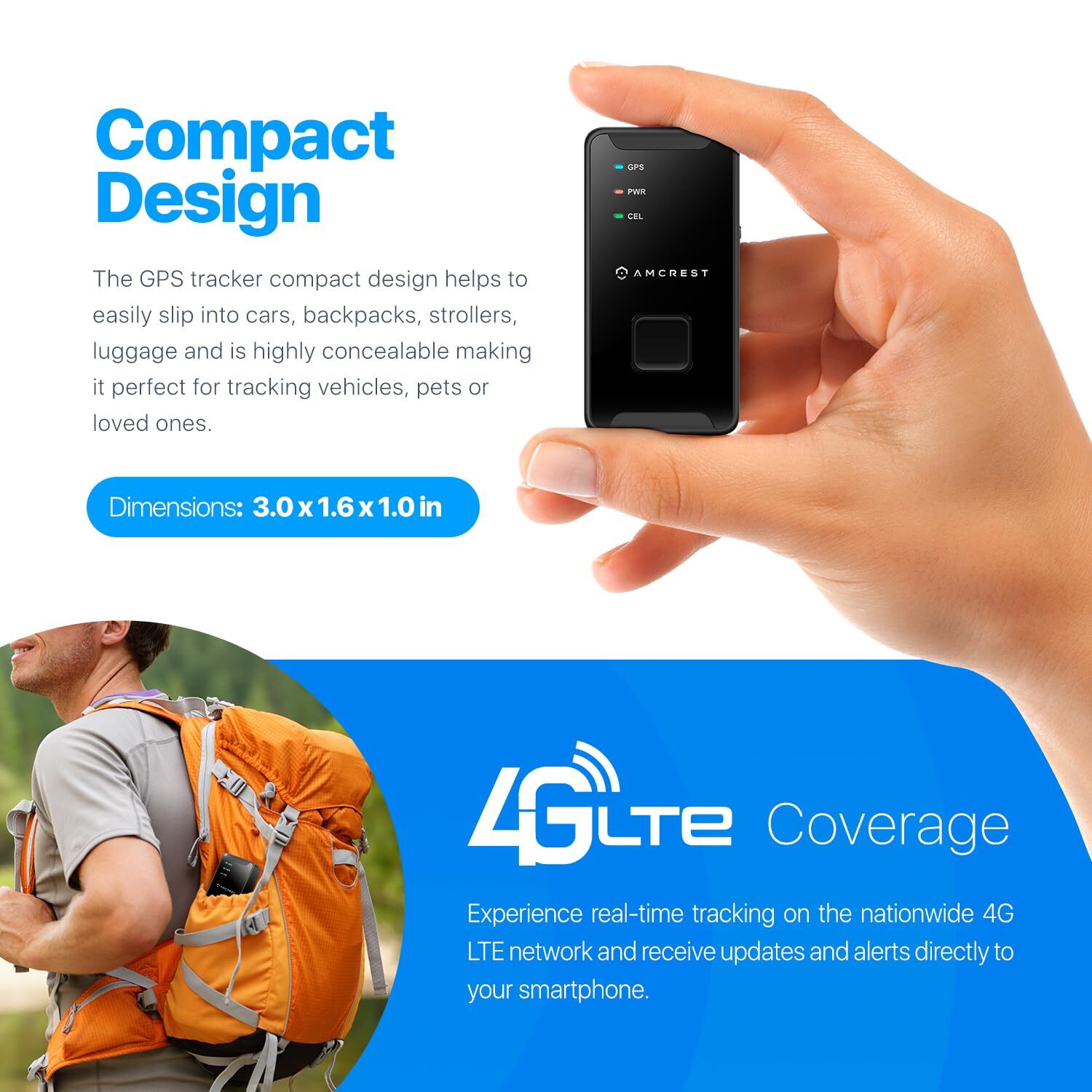 Amcrest Gl300 4g Lte Portable Mini Hidden Real Time Gps Tracker For