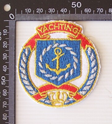 VINTAGE YACHTING SAILING BOATING SOUVENIR EMBROIDERED BADGE CLOTH SEW ...