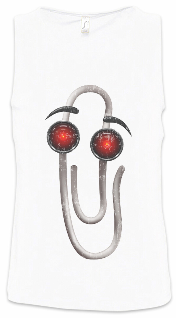 Clippynator Herren Tank Top Clippy Clippit Terminator Geek Nerd Fun ...
