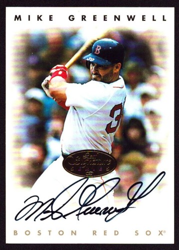 MIKE GREENWELL 1996 Leaf Signature GOLD AUTOGRAPH Signed AUTO Red Sox ...