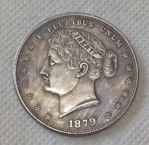 USA 1879 $1 Metric Hair-In-Bun Dollar Patterns Econumía Fantasy Coin ...