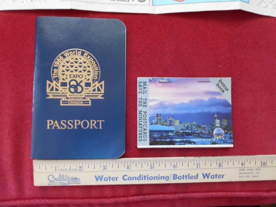 (B 4) 1986 World Expo Vancouver British Columbia Passport w stamps ...