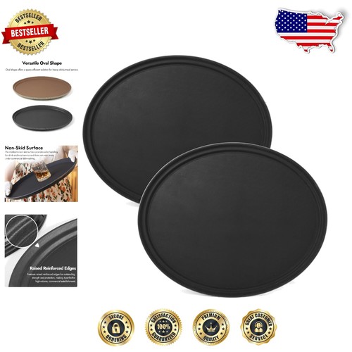 2-Pack NSF Certified Non-Slip Oval Serving Trays - Durable & Dishwasher ...