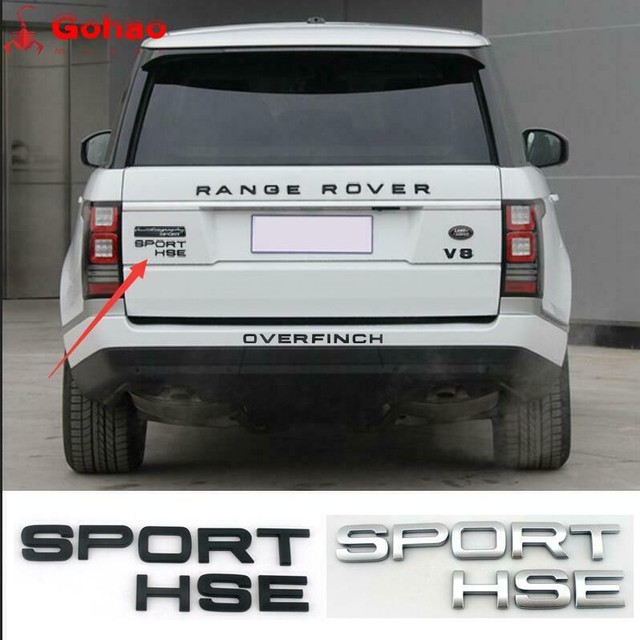 Silver SPORT HSE Luxury Tailgate Badge Trunk Emblem Sticker For Land ...