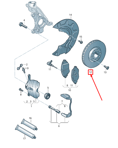 Genuine VW Tiguan Allspace Front Brake Discs Pair 5QF615301A for sale ...