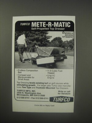 1990 Turfco Mete-r-matic Self-propelled top dresser Ad | eBay