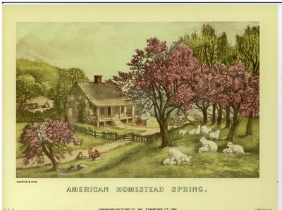 (6 x 8) Art Print CI1 Currier and Ives American Homestead Spring | eBay