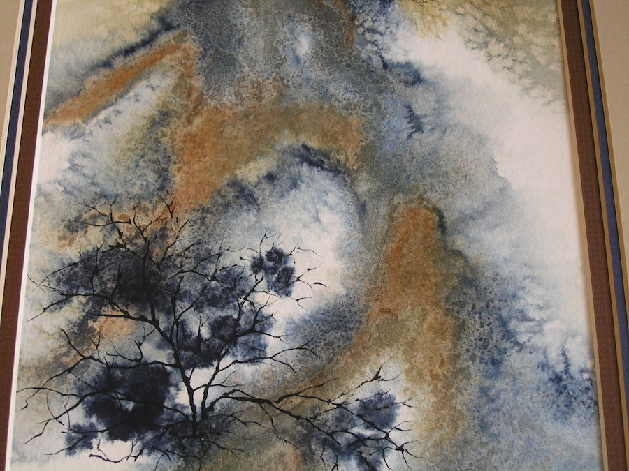 Vintage Charlene C. Winterle Olson Watercolor Trees Hills Signed Matted ...