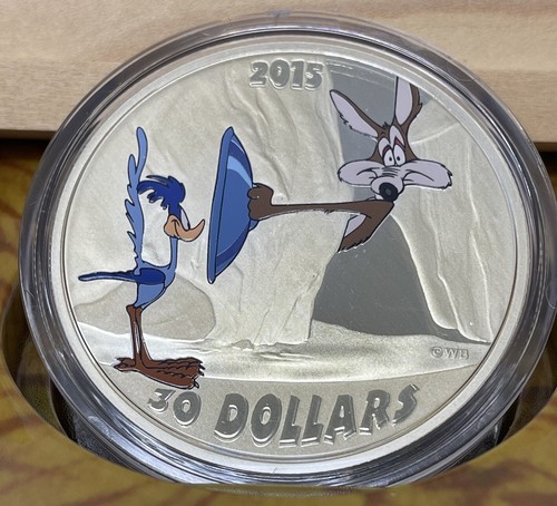 2015 Canada $30 Looney Tunes Road Runner And Coyote 2oz Fine Silver ...