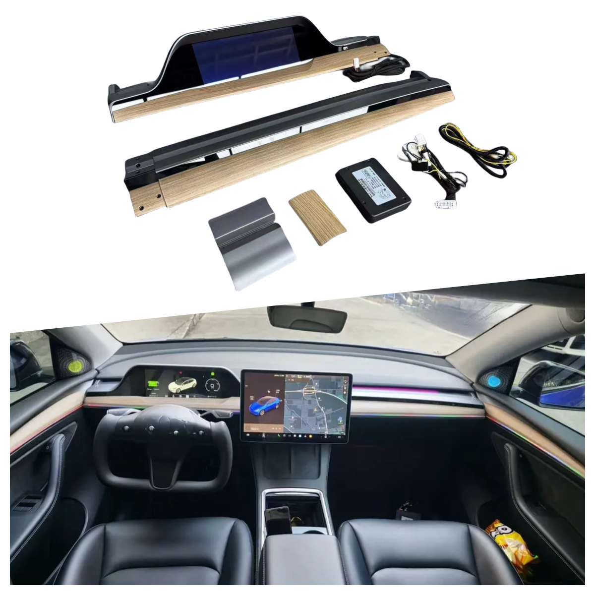 Dashboard Display Integrated Touch Screen Wireless Carplay for Model 3 ...