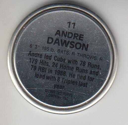 1989 Topps Coins Baseball Card #11 Andre Dawson | eBay