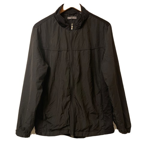 KATE LORD Black Windbreaker Jacket W lining inside Size XL silver ...