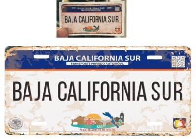 Set Baja California Sur Mexico Aluminum License Plate 6" x 12" and ...