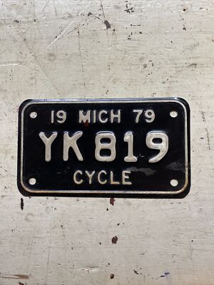 Vintage 1979 Michigan Motorcycle License Plate YK819 | eBay