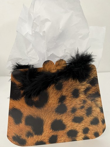 Fabulous New Animal Print Gift Bag Leopard w/Boa Handles | eBay