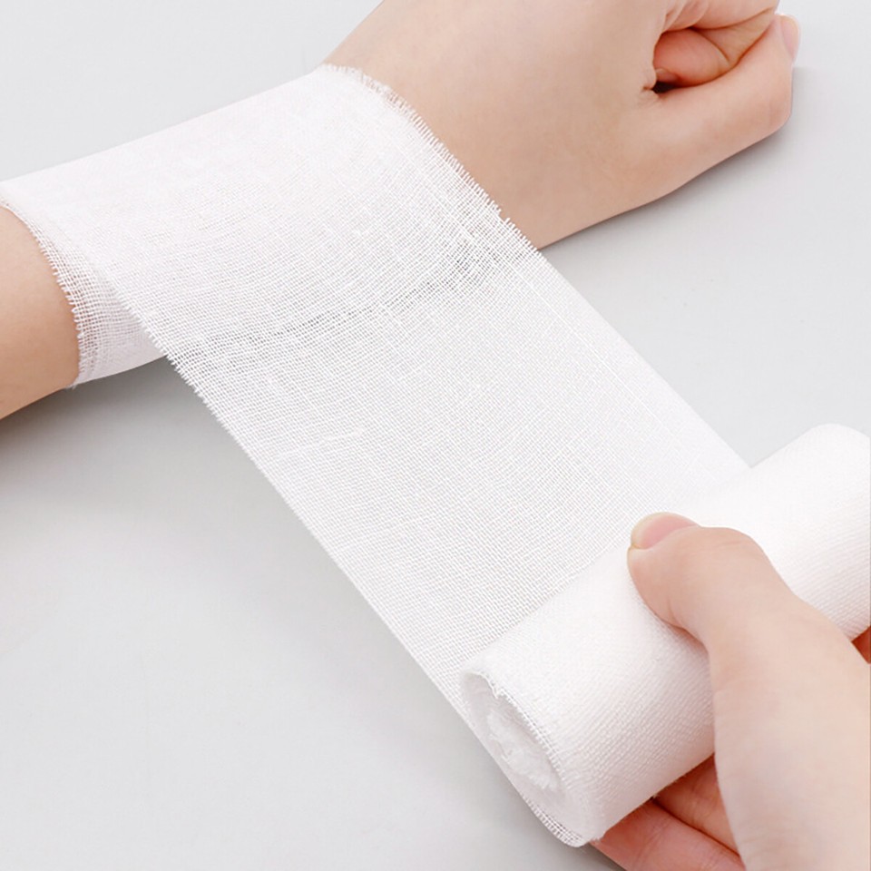 10Rolls/lot Medical Absorbent Cotton Wound Dressing Gauze Bandage 8cm X ...