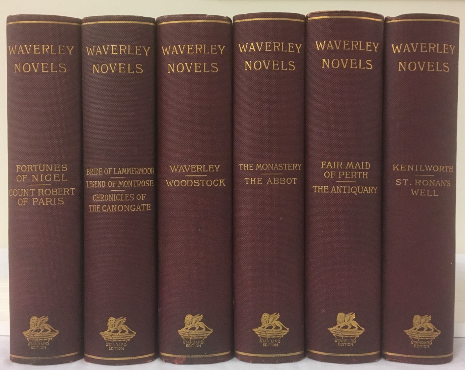 The Waverley Novels by Sir Walter Scott 6 book lot Lovell Coryell Late ...