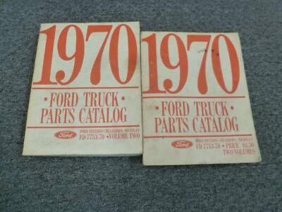 1970 Ford F950D F1000D Heavy Duty Diesel Truck Parts Catalog Manual Set ...