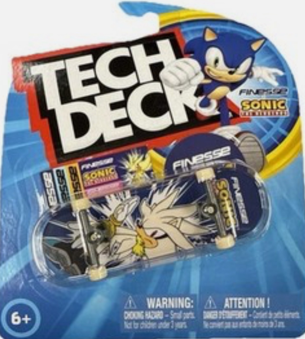 Tech Deck Sonic SILVER the Hedgehog Finesse Fingerboard 96mm skateboard ...