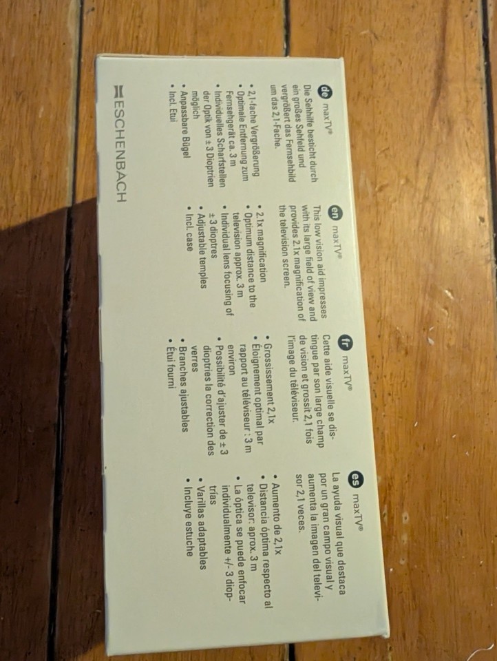 Eschenbach Max TV Glasses 2.1X Magnification Made In Germany w/case | eBay