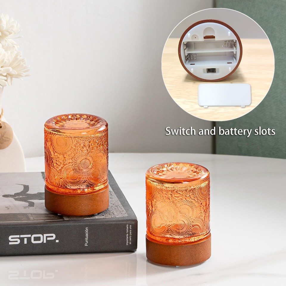 Mini Lamps with Timer，Small Battery Operated Night Lights for Adults ...