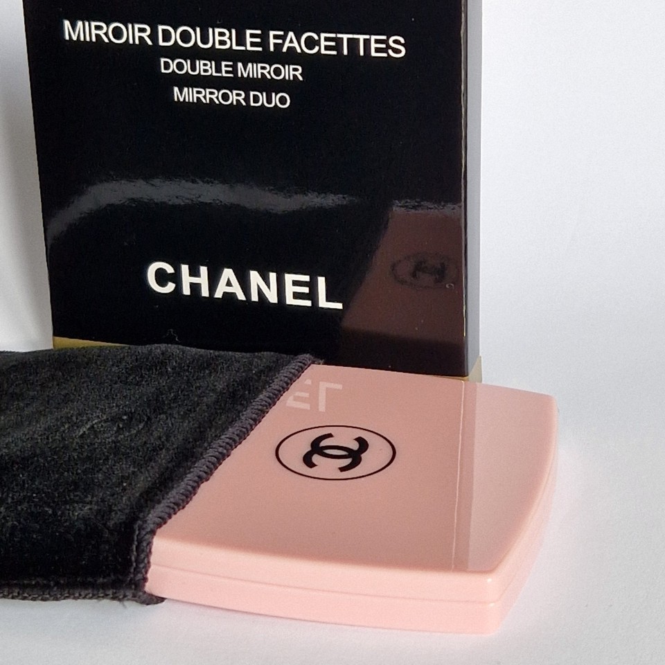 Chanel Compact Mirror Pink Double Facettes Duo Boxed with Black Pouch ...