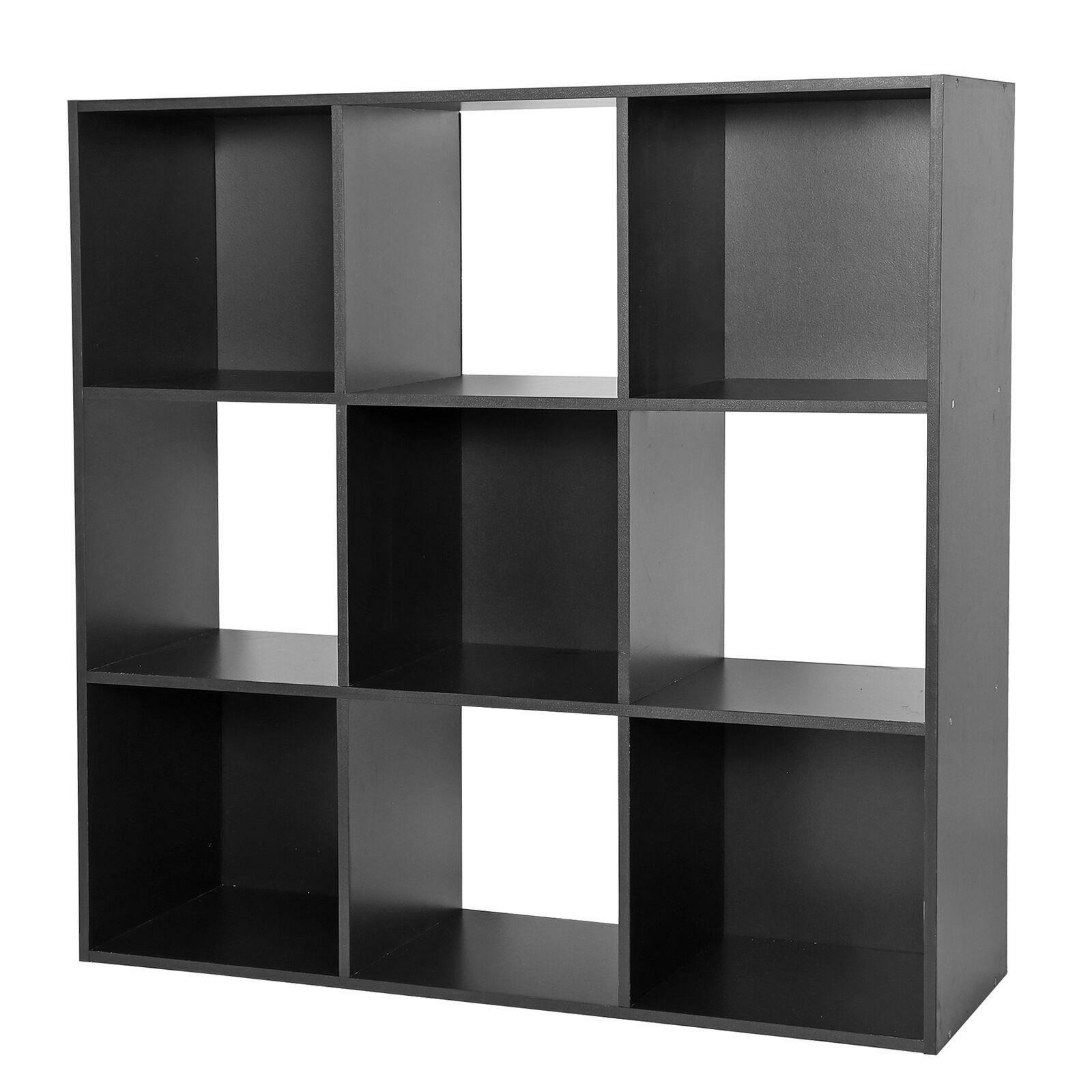 9-Cube Storage Cabinet Wood Shelf Cubical Cube Chipboard Home Organizer ...