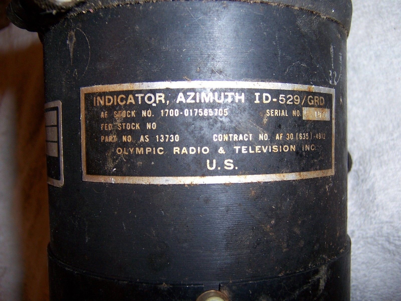 VINTAGE AIR FORCE - Azimuth Indicator ID-529 / GRD Olympic Radio and ...