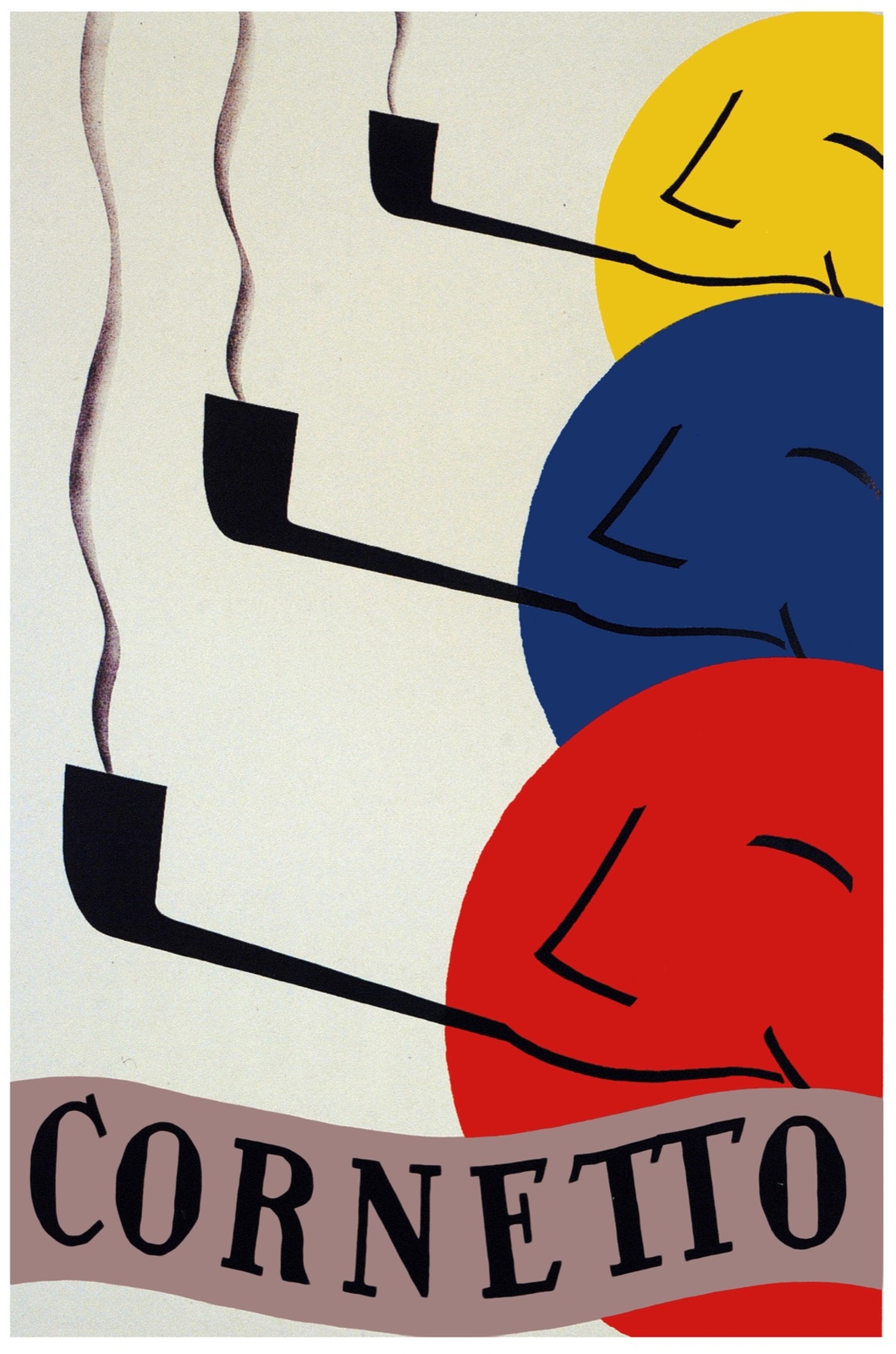 7562.Cornetto.Red man.blue man.yellow man.smoking pipe.POSTER.art wall ...