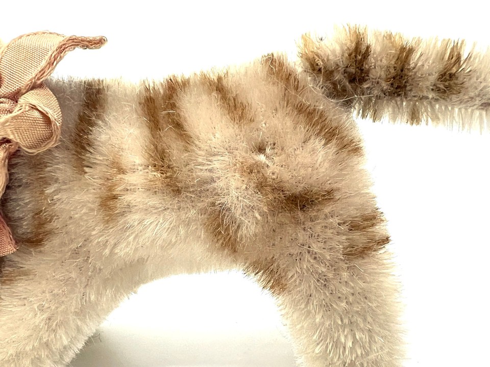 Steiff Tapsy Tabby Cat 1960s ID Chest Tag 8cm 3in Mohair Jingle Bell ...