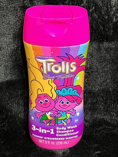 Dream Works Trolls 3-1 Body Wash Shampoo Conditioner Poppin Strawberry ...