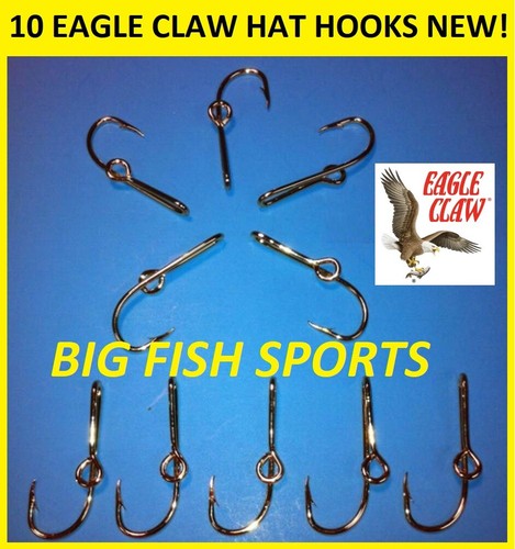 10 EAGLE CLAW HAT HOOKS Hat Pin/Tie Clasp GOLD PLATED FISH HOOK HAT ...