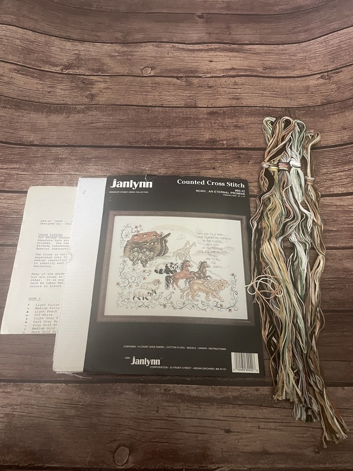 Janlynn Counted Cross Stitch Kit Noah's Ark "NOAH...AN ETERNAL PROMISE ...