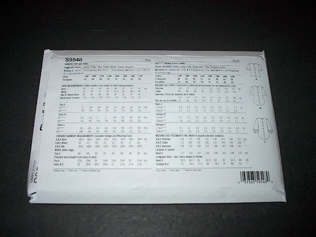 Simplicity Pattern 9548 Easy To Sew for sale online | eBay