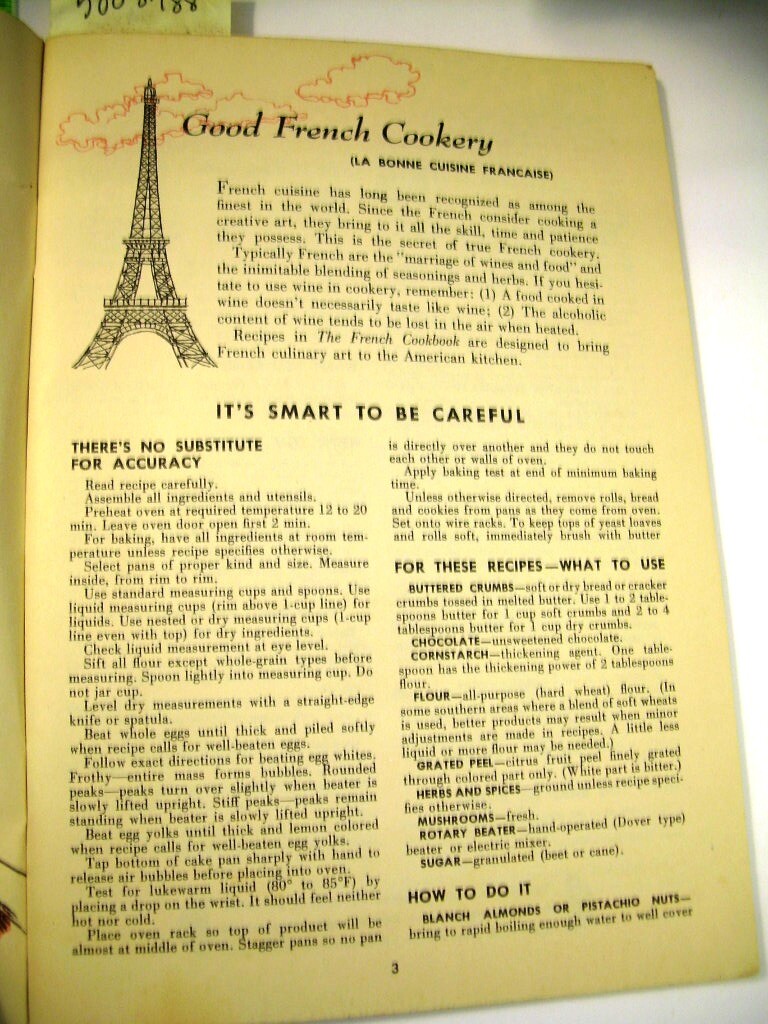 Melanie De Proft * The French CookBook * 1955 recpies 68pgs Cullinary ...