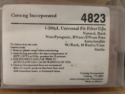 (96-Pk) Corning Universal Fit Pipet Tips 2-In 4823 | eBay