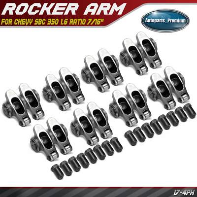 16x 17-4PH Roller Rocker Arms for Chevy SBC 350 1.6 Ratio 7/16" Self ...