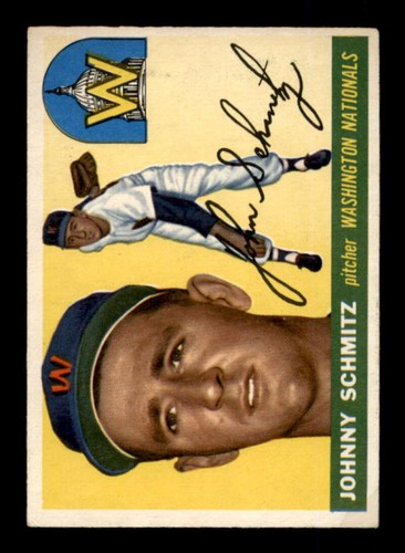 1955 Topps #159 Johnny Schmitz VGEX Senators 553429 | eBay