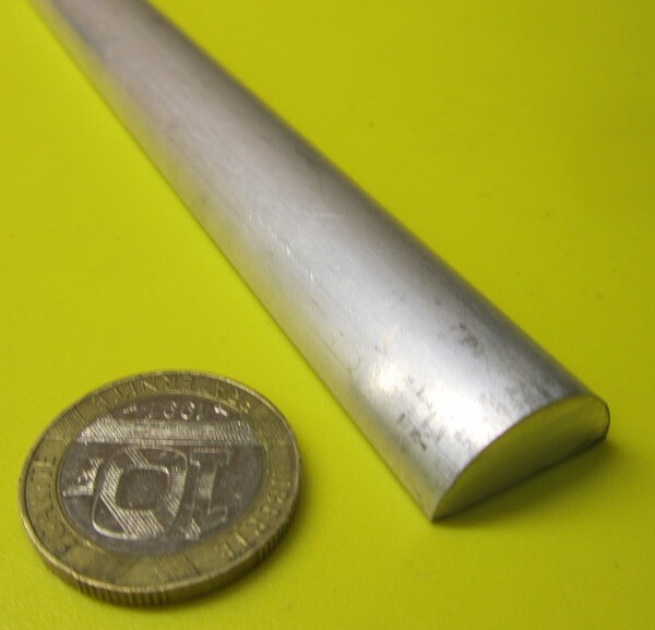 Aluminum Half Round Rod (.750") 3/4" Dia, x 1 Foot Length, 3 Units, 3 ...