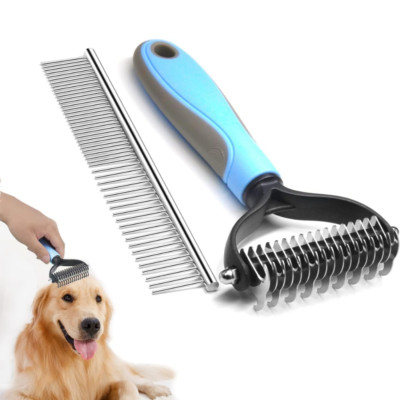 Pet Grooming Set For Dog and Cat Pet Deshedding Rake Dematting Comb ...