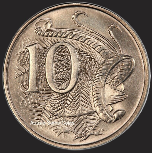 1968 Uncirculated+ Australia 10c Ten Cent Coin - Elizabeth II - Ex Ram ...