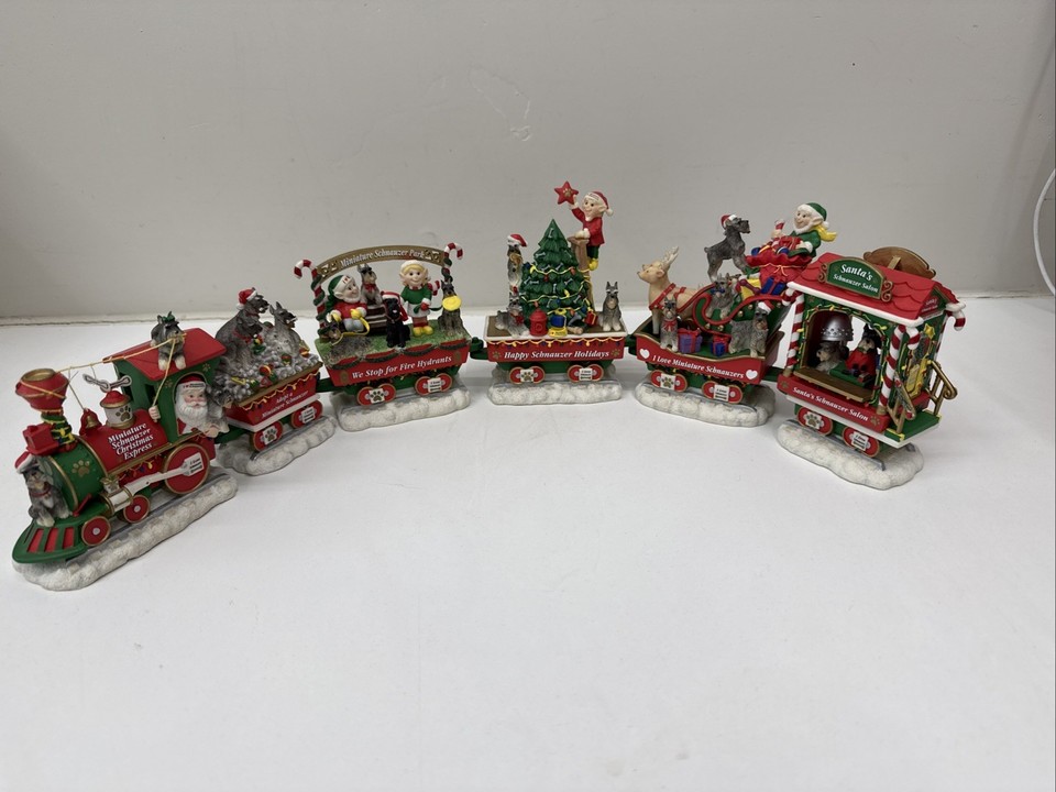 Danbury Mint The Miniature Schnauzer Dogs Christmas Express Train 6 ...
